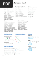 Florida FAST Math Reference Sheets 2024-2025 | PDF | Area | Gallon