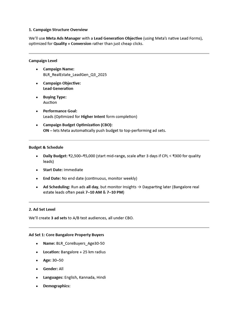 Sample Campaign Real Estate | PDF