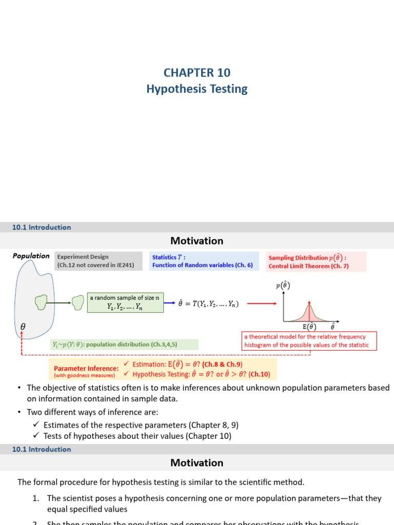 Chapter10 Hypothesis Testing | PDF | Hypothesis | Statistics