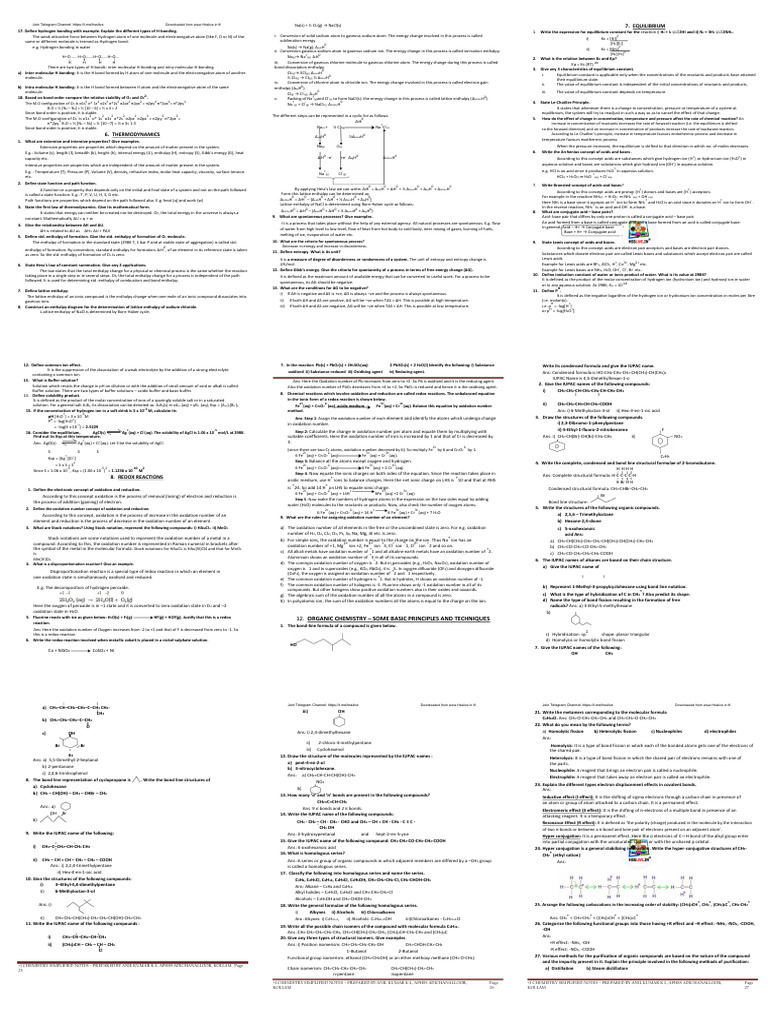 Plus One Chemistry Micro-2-3 | PDF | Chemical Equilibrium | Enthalpy