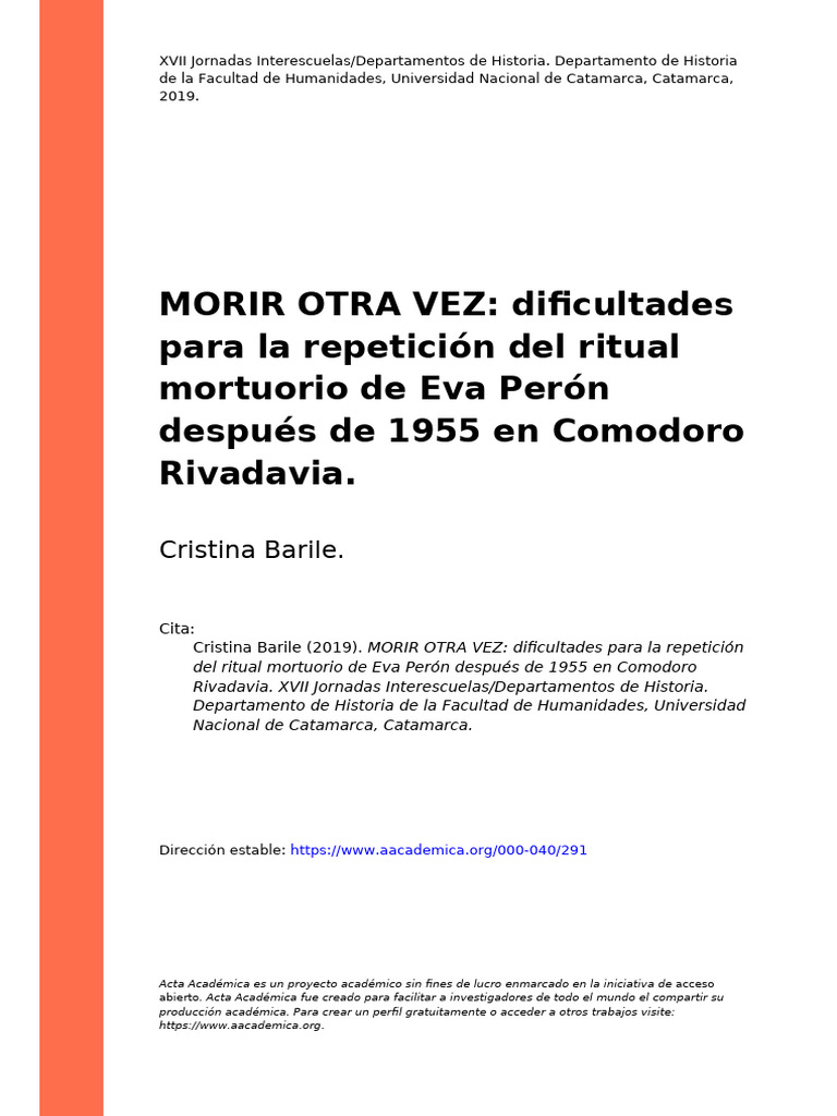 Cristina Barile (2019) - MORIR OTRA VEZ Dificultades para La Repetición ...