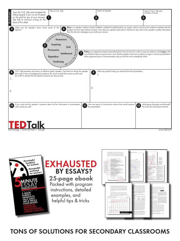 Ted Talk Worksheet Randazzo | PDF | Human Communication | Persuasion