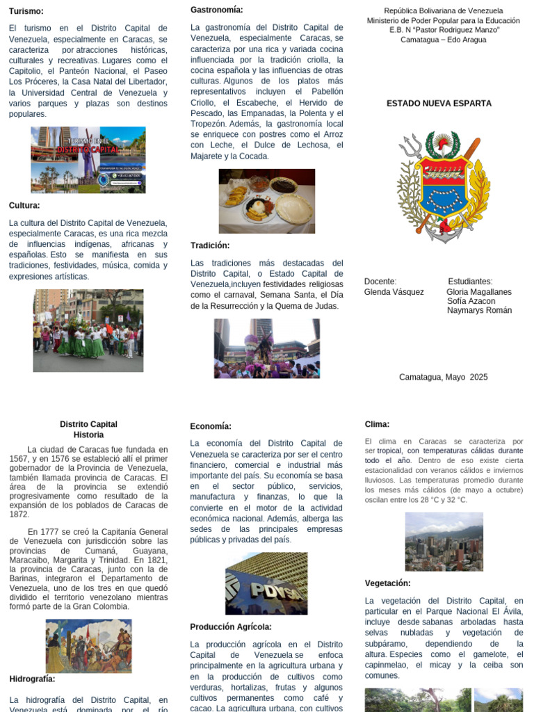 Triptico Estado Nueva Esparta | PDF | Cocina | Alimentos