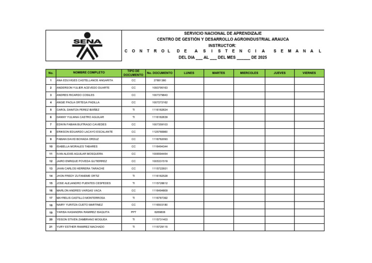 5-Formato Asistencia para Firmar Presencial | PDF