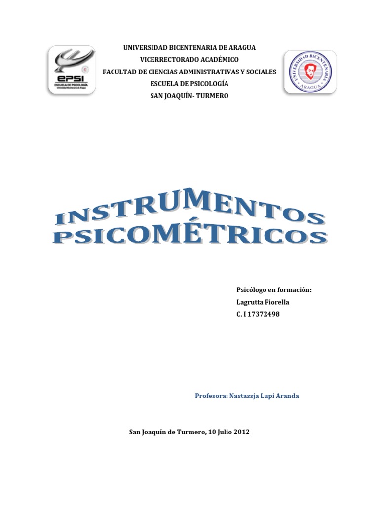 Instrumentos Psicometricos | PDF | Medición | Psicoterapia
