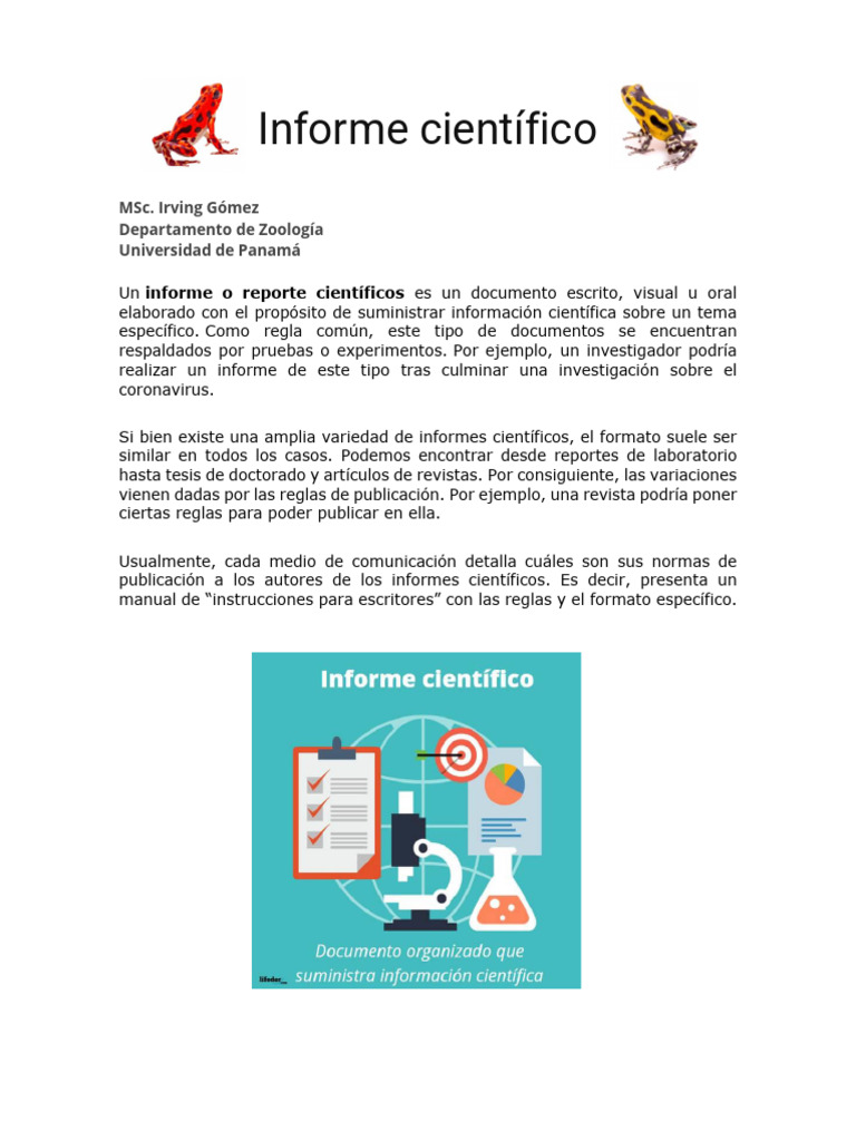Reporte Científico | PDF | Experimentar | Información