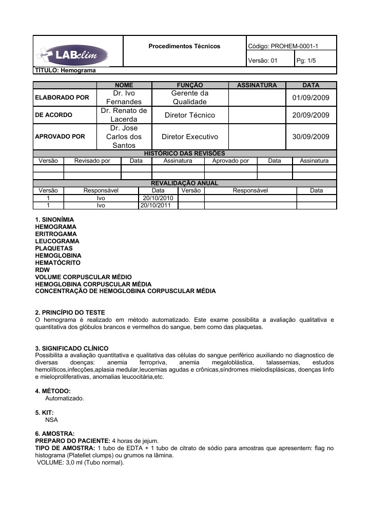 PROHEM 0001 1 Hemograma Completo | PDF | Patologia clínica | Fluidos ...