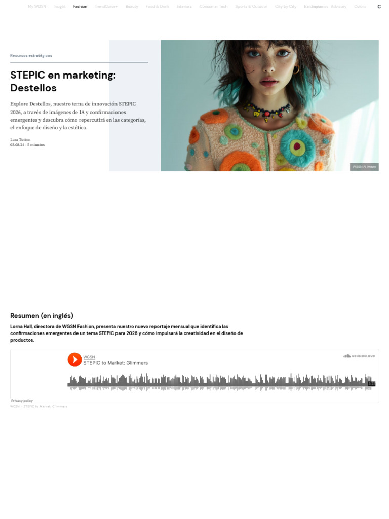 STEPIC en Marketing_ Destellos - WGSN Fashion | PDF | Inteligencia ...