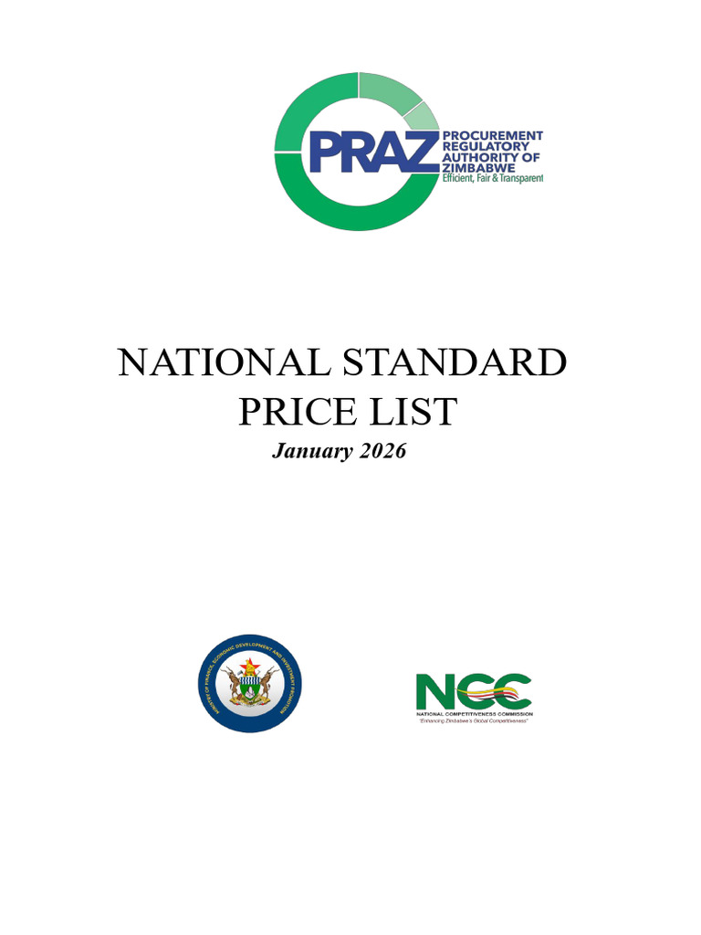 National Standard Price List January 2026 260313 171331 | PDF | Pickup ...