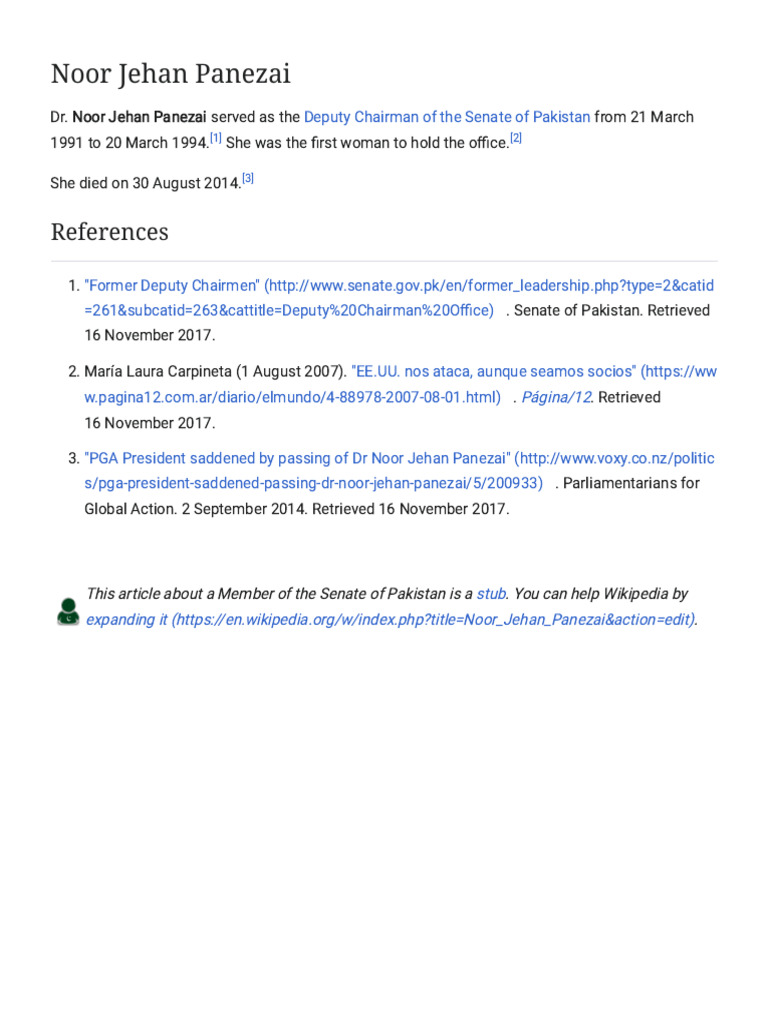 Noor Jehan Panezai - Wikipedia | PDF