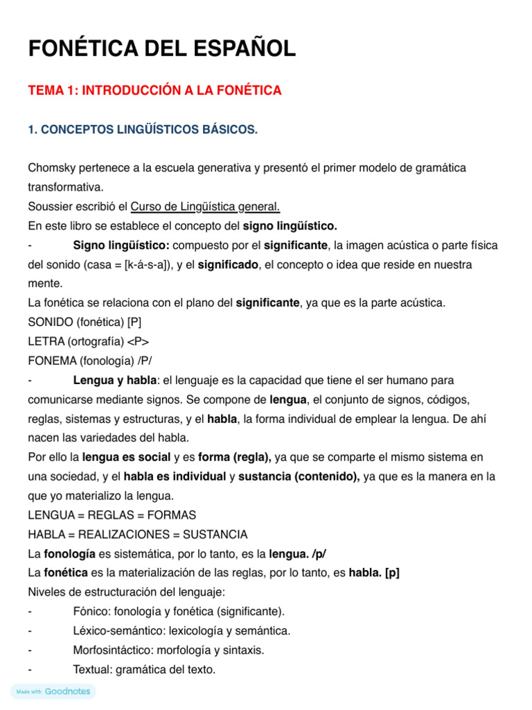 Apuntes de Fonética Del Español | PDF | Fonética | Sonido