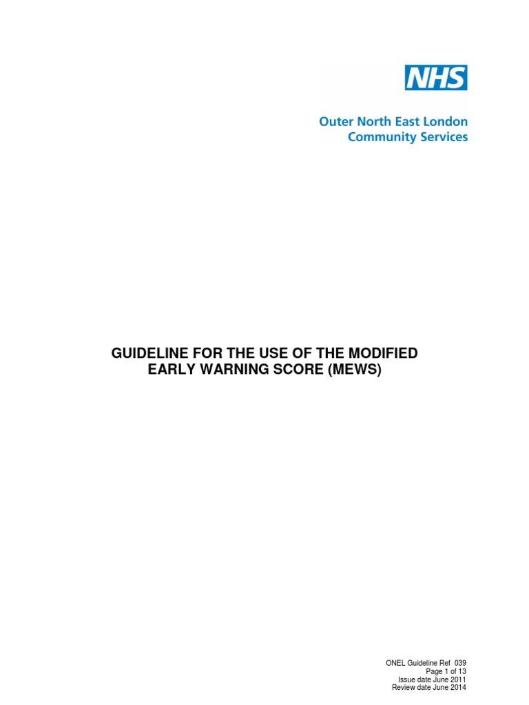 Mews Score | Monitoring (Medicine) | Intensive Care Medicine