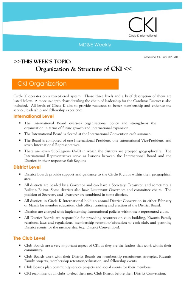 Organization & Structure of CKI | PDF | Fraternal Service Organizations ...