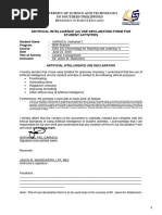 AI Usage Declaration Form Template | PDF