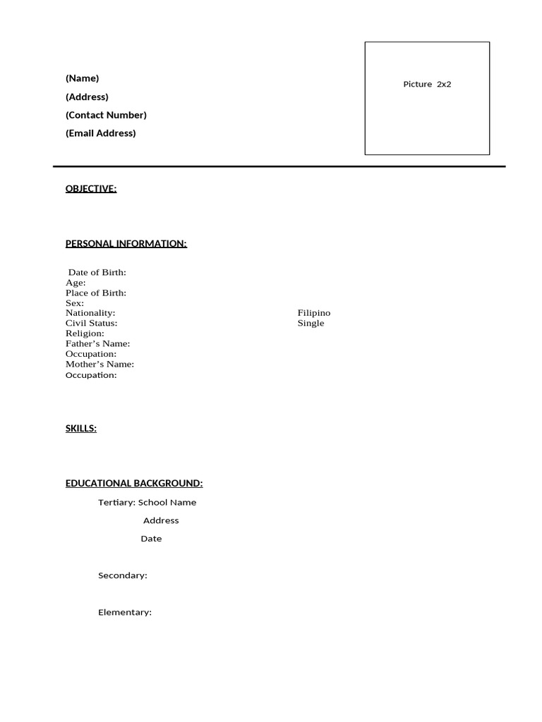 CV Format | PDF