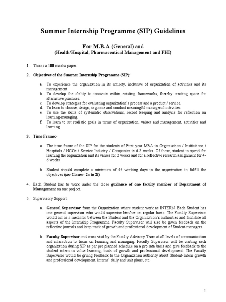 Summer Internship Guidelines | PDF | Internship | Job Hunting