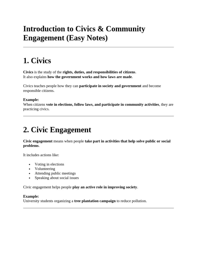 Civics and Community Easy Notes (Mid) | PDF | Citizenship | Naturalization