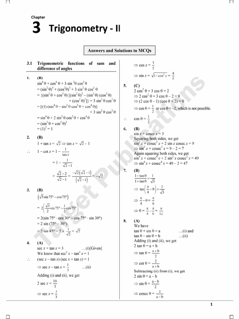 Trigonometry - II | PDF