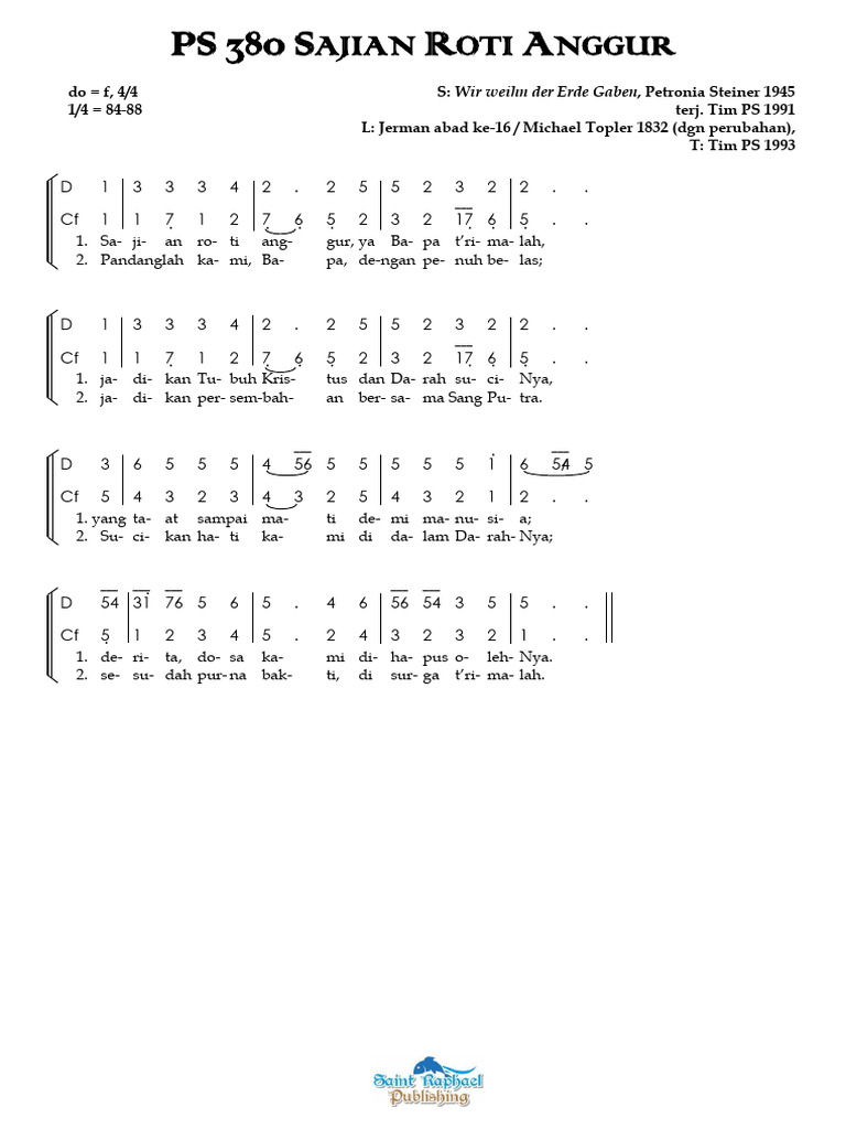 380 Sajian Roti Anggur - Arr. Tim Ps 1993 | PDF