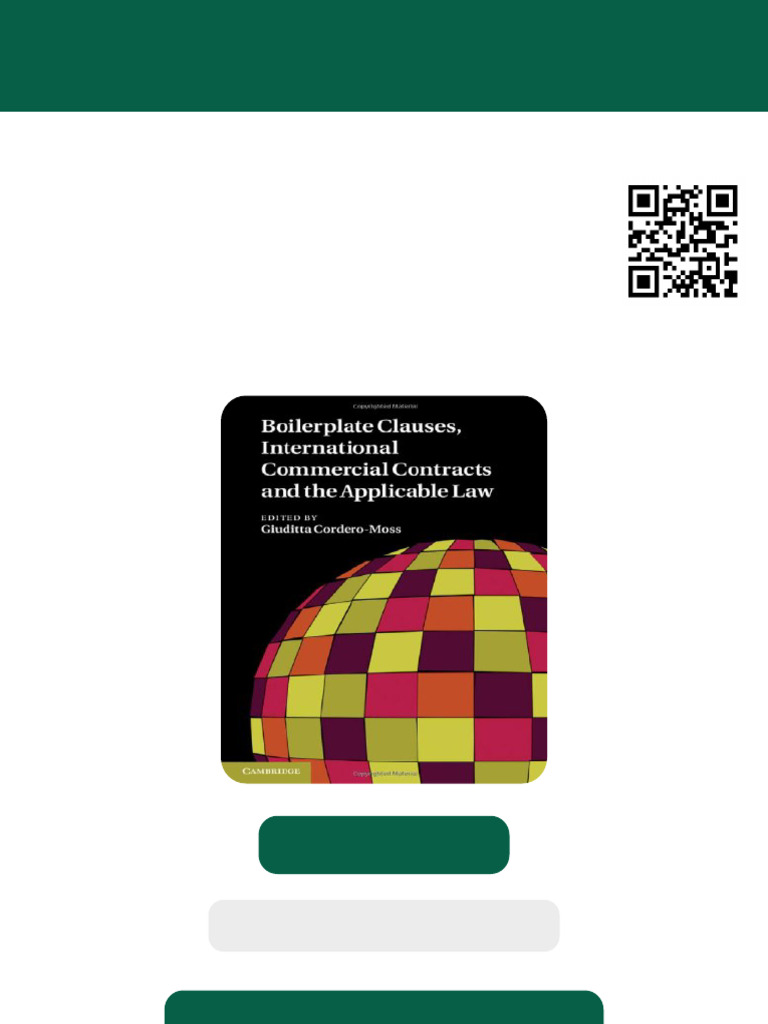 Boilerplate Clauses International Commercial Contracts and the ...