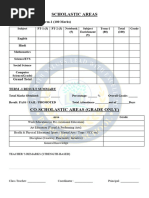Class 9 CBSE Report Card Format | PDF