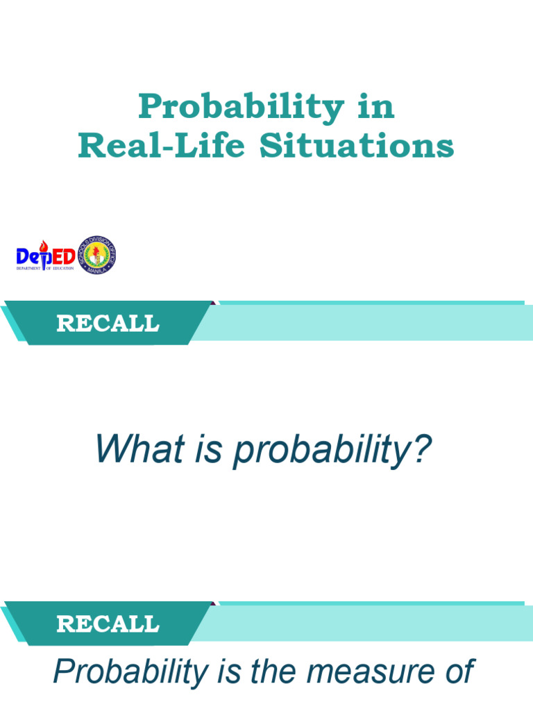 Probability in Real Life Situations | PDF