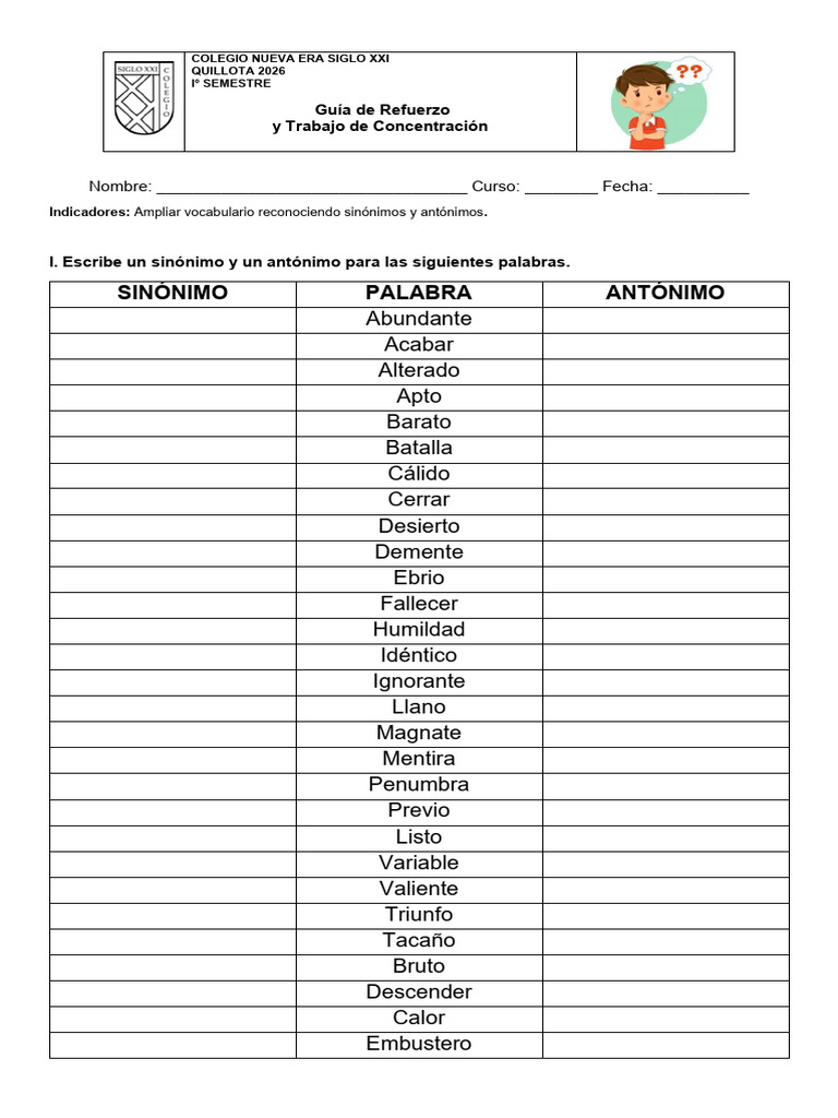 Guía de Refuerzo 7° Básico | PDF