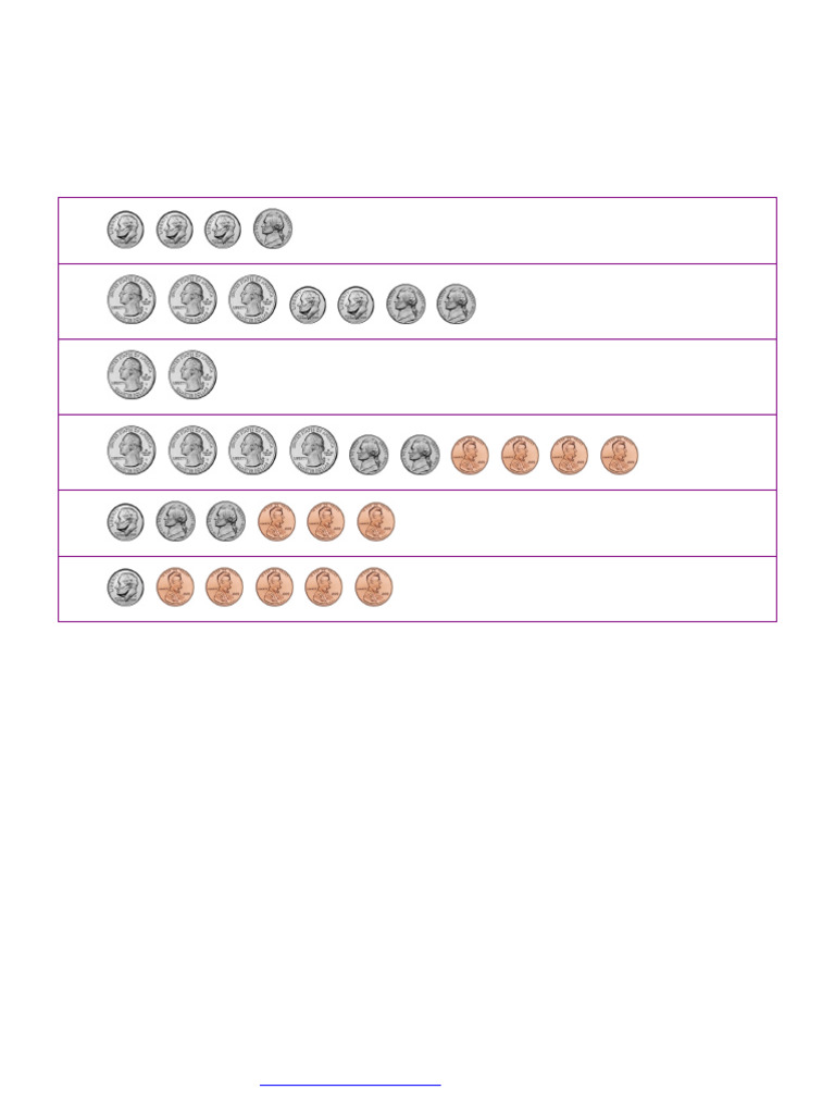 Counting Coins Worksheet | PDF