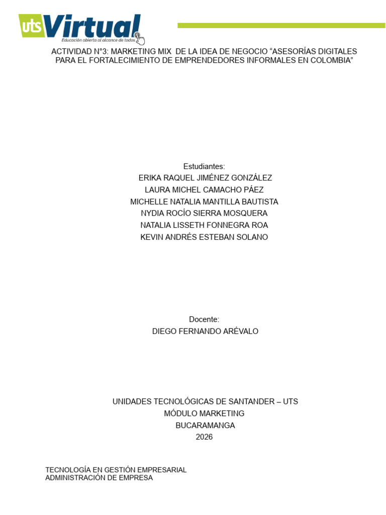 Act_3_Marketing_Mix Erika.docx | PDF | Marketing | Negocios económicos