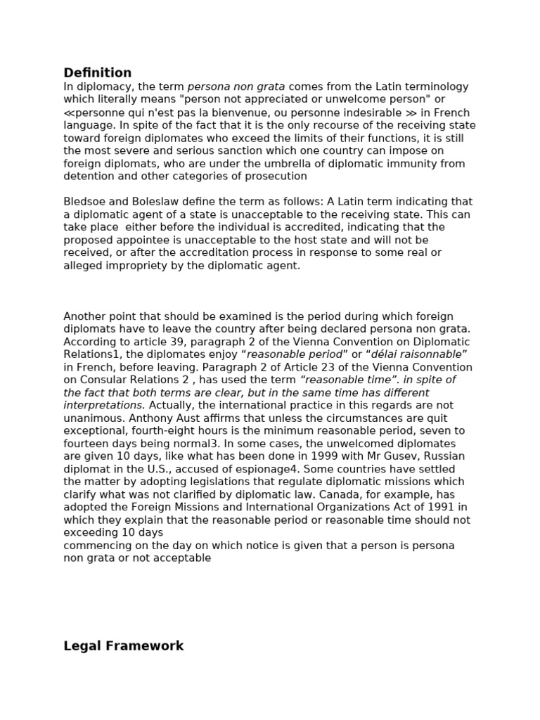 Persona Non Grata | PDF | Diplomat | Espionage