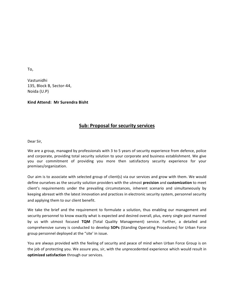 Urban Force Group security proposal | PDF | Security Alarm | Business
