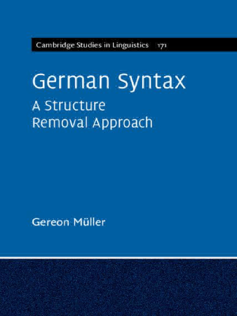 German Syntax - A Structure Removal Approach | PDF | Syntax | Lexical ...