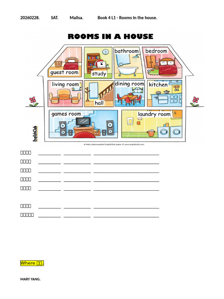 SAT. Malisa. Book 4 L1 - Rooms in The House | PDF | Chess Openings | Chess