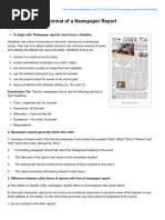 Newspaper Report Writing Structure | PDF