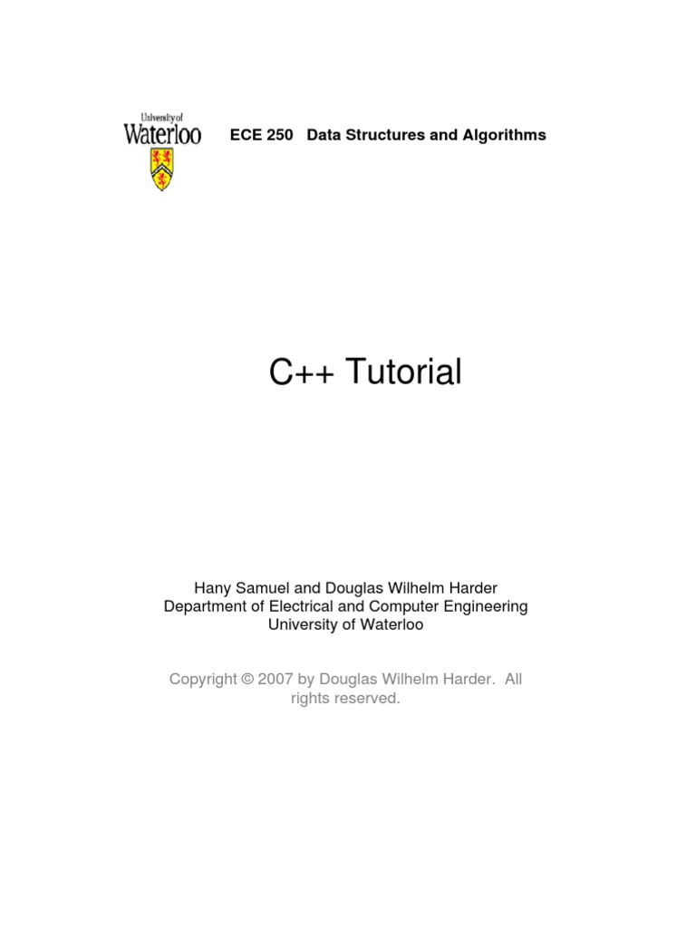 C Tutorial Ece 250 Data Structures And Algorithms Pdf Summation Integer Computer Science 5580