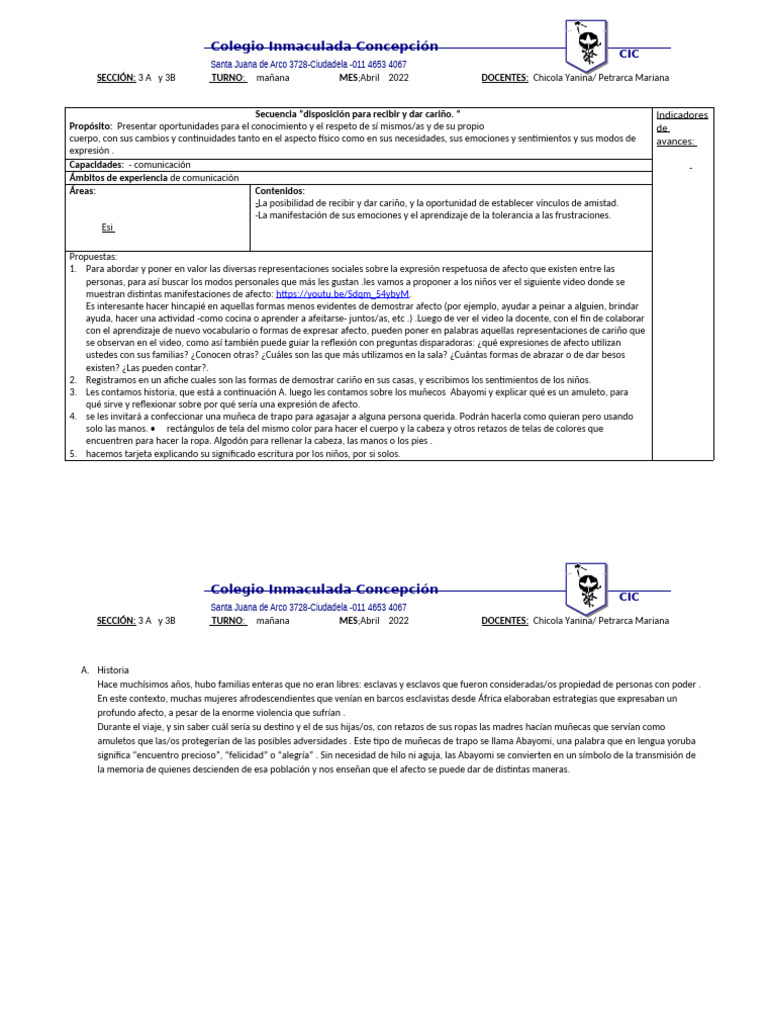 Disposion para Recibir y Dar Cariño - Esi Semael 22 Al 27 Agosto | PDF ...