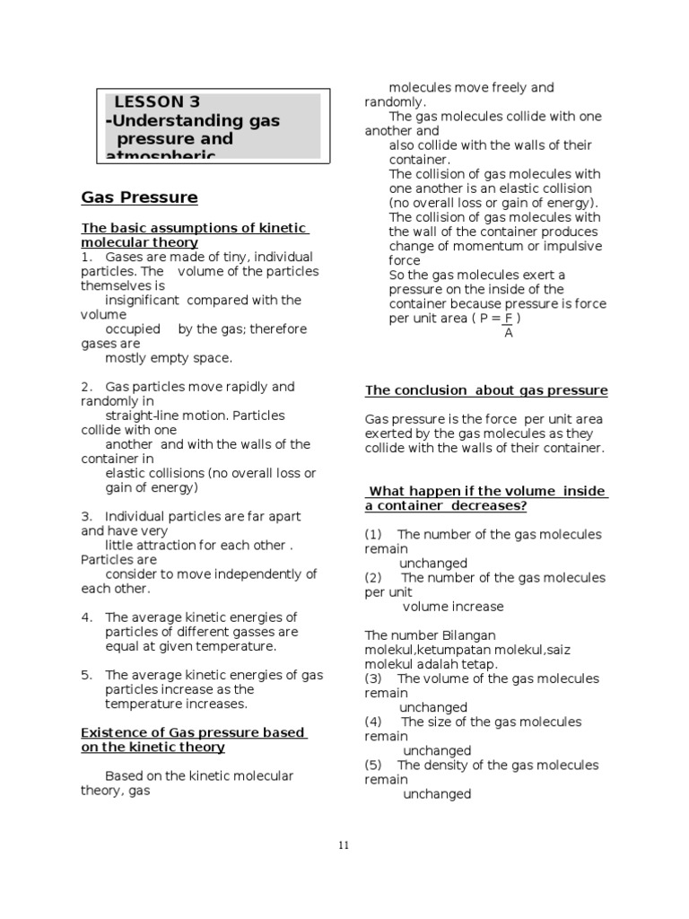 Gas Pressure & Atmospheric Concepts | PDF | Gases | Pressure Measurement