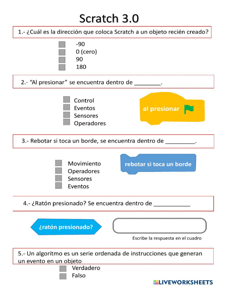 Scratch Multiple Choice | PDF