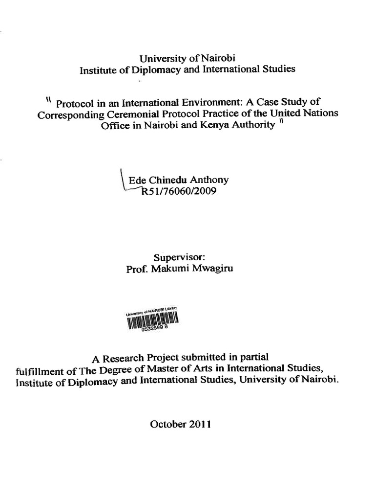 Protocol in an International Environment a Case Study of Corresponding ...