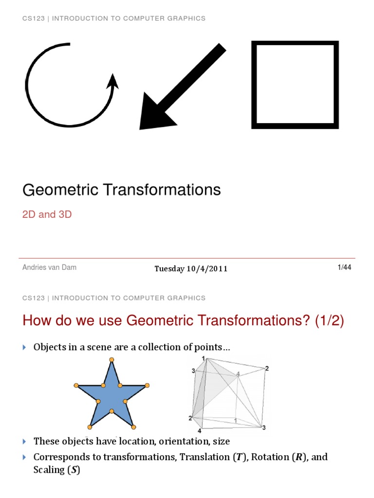 Geometric Transformations: 2D and 3D | PDF | 2 D Computer Graphics | Matrix (Mathematics)