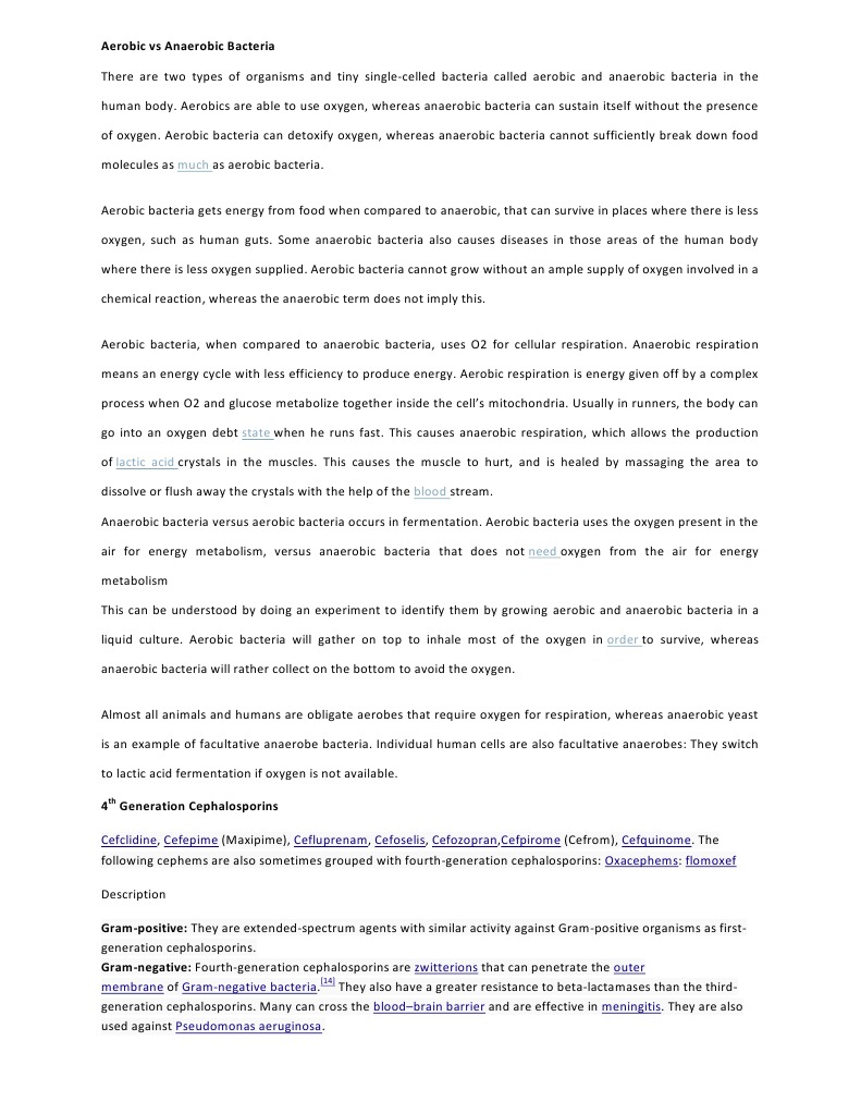 Aerobic Vs Anaerobic Bacteria | PDF | Fermentation | Cellular Respiration