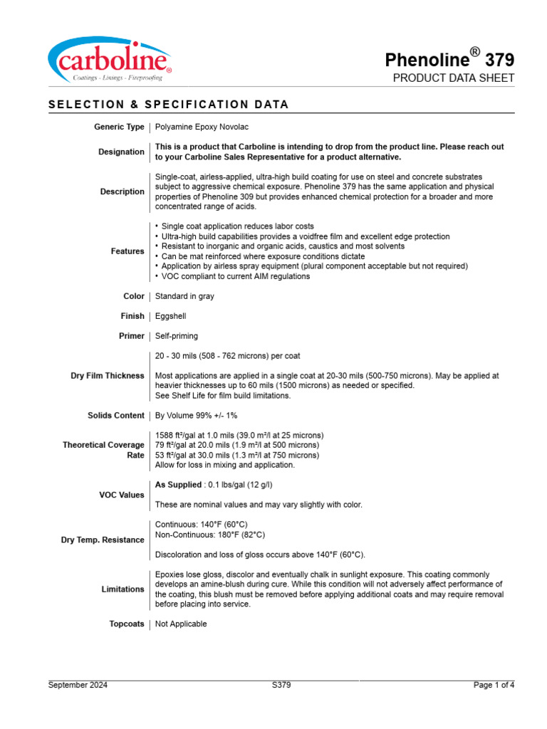 Phenoline_379_PDS (1) | PDF | Damages | Legal Liability