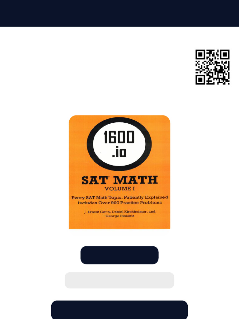 1600 Io Sat Math Orange Book Volume 1 First 175 Pgs by J Ernest Gotta ...
