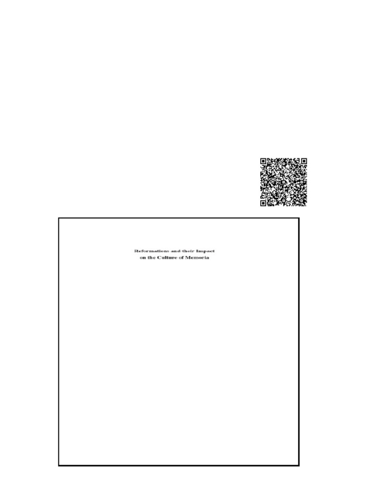 Reformations And Their Impact On The Culture Of Memoria Truus Van ...
