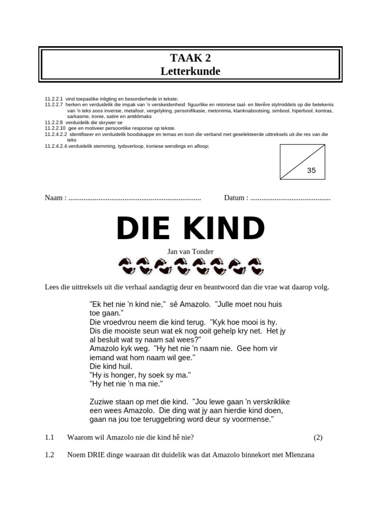 Taak 2 - 2012 Die Kind | PDF