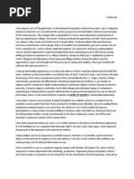 Statement of Purpose | Biomedical Engineering | Engineering