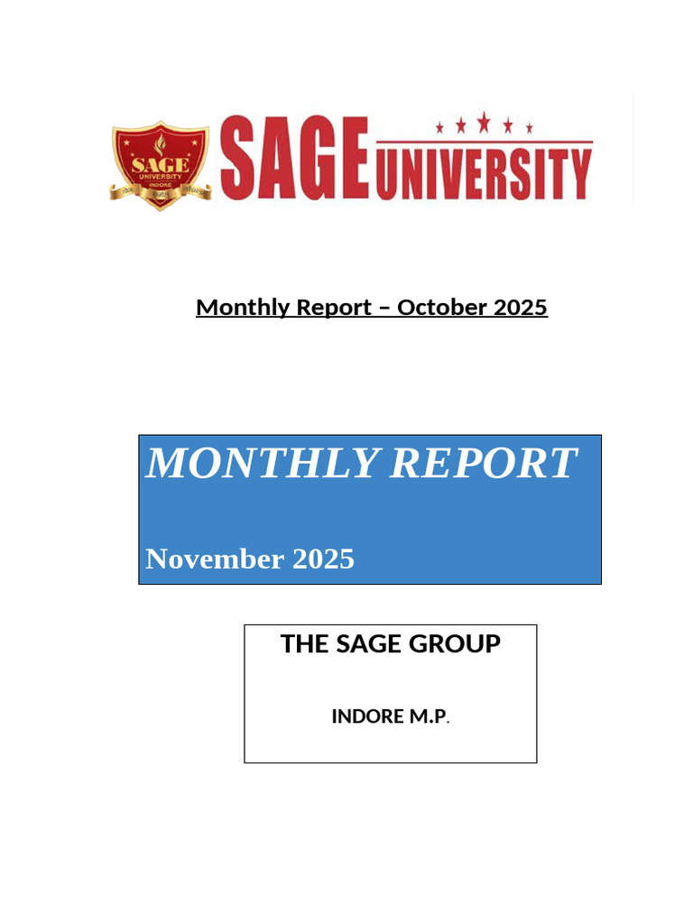 Montly Report November 2025 | PDF