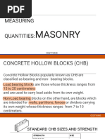 CHB Dimensions and Estimation Guide | PDF | Masonry | Concrete