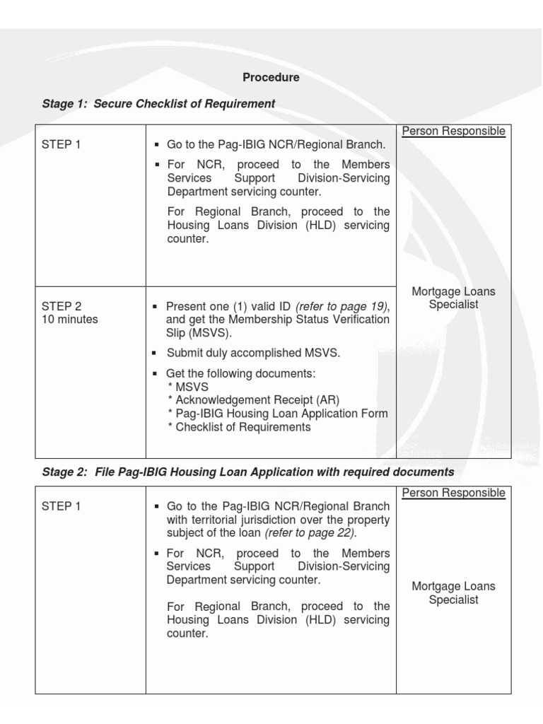 Procedure of Housing Loan Availment | PDF | Real Estate Appraisal | Loans