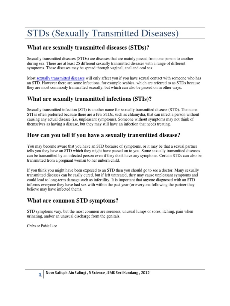 Stds | PDF | Sexually Transmitted Infection | Hiv/Aids